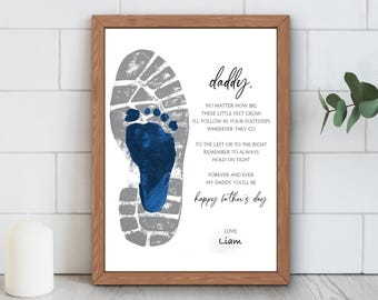 Father's Day Dinosaur Printable Handprint Craft Sign, Fathers Day Gift ...