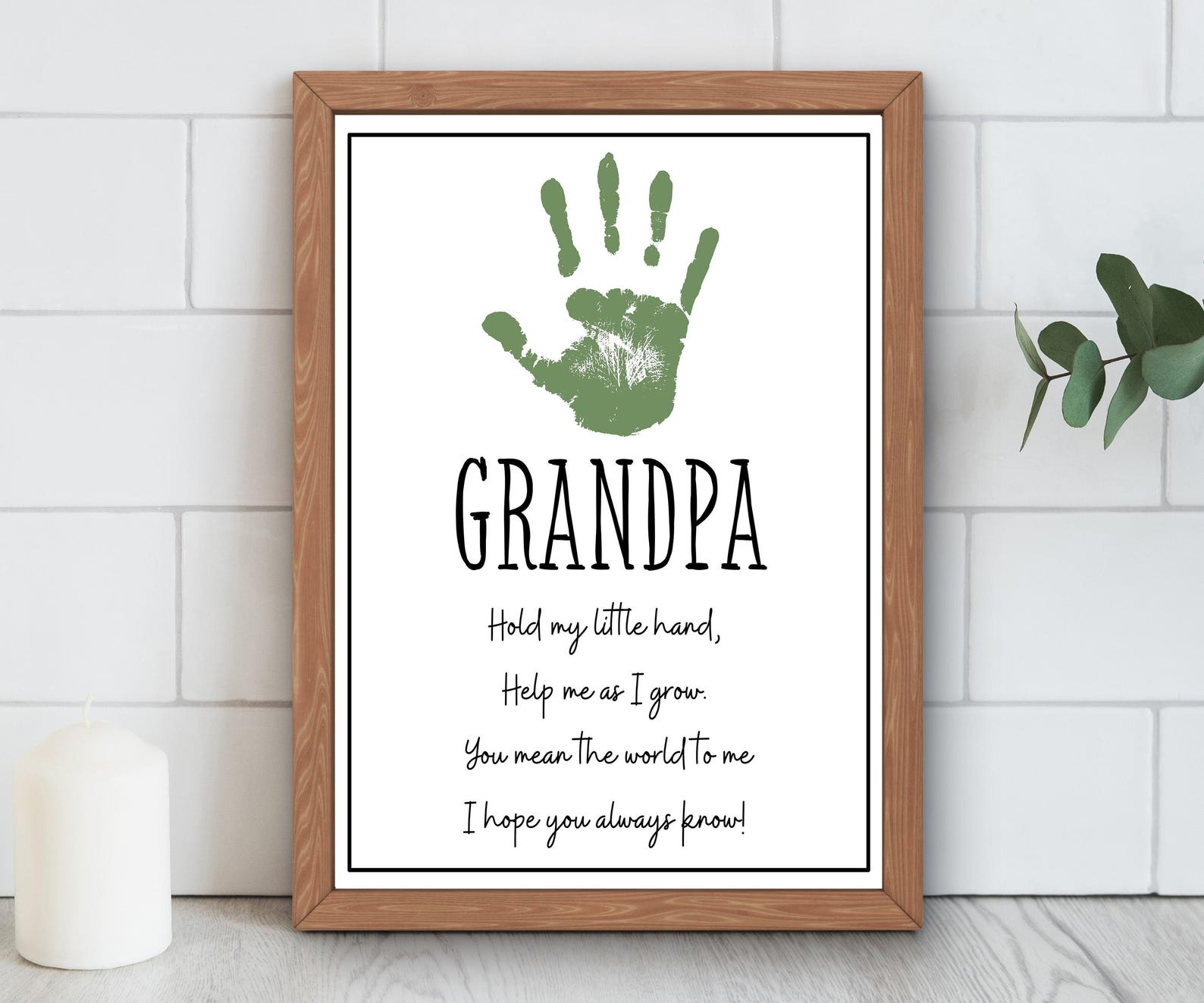 Handprint Grandpa Craft Sign, Best Bad Ever, DIY Personalized Handprint ...