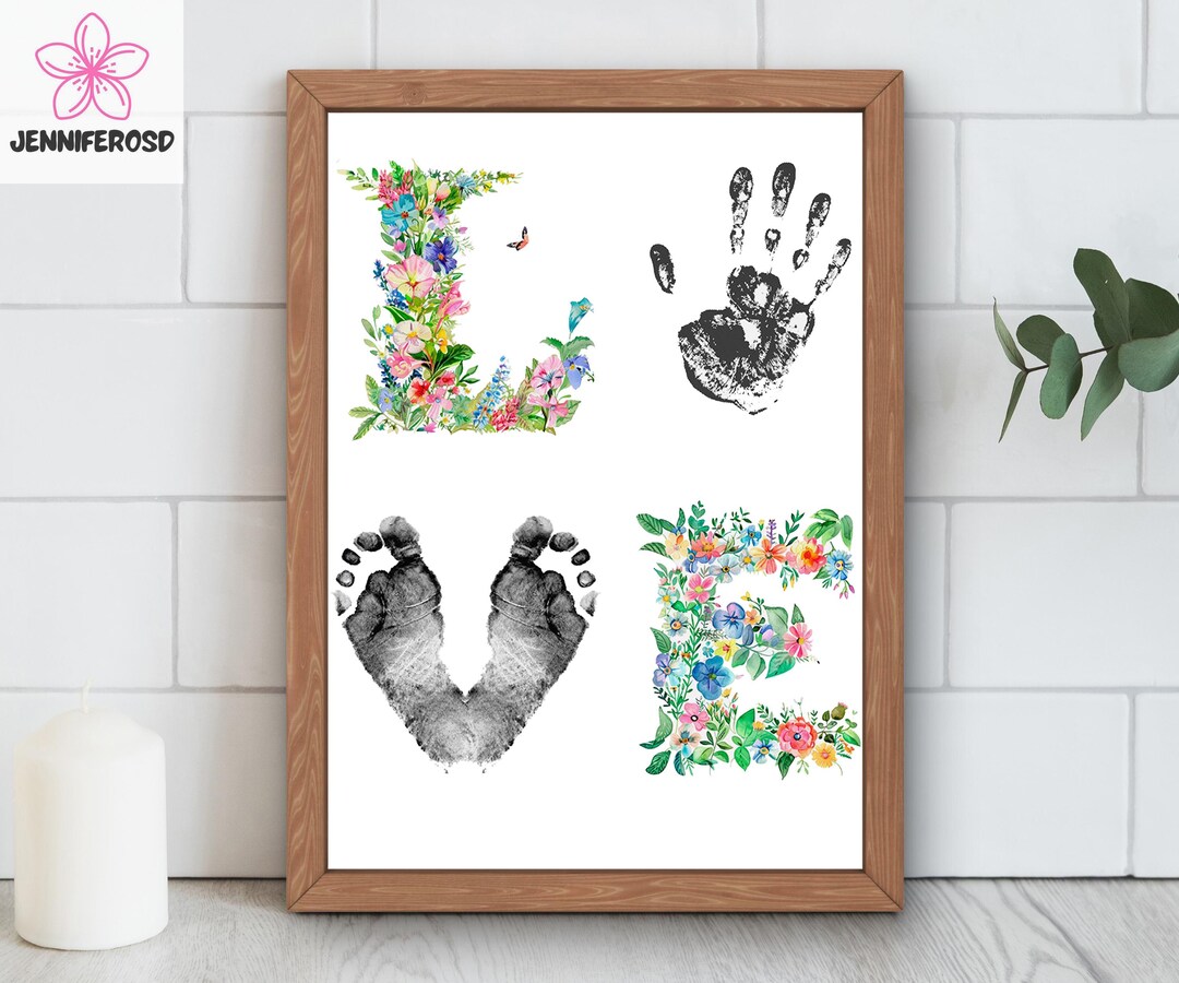 Love Handprint and Footprint Sign, Newborn Sign, Infants Daycare ...