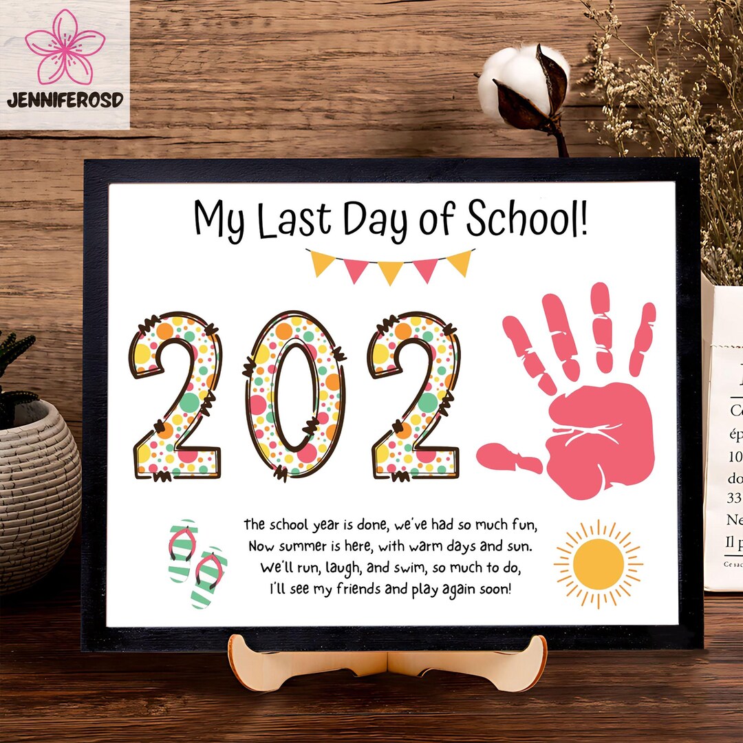 Last Day of School Handprint Sign, 2025 End of School Year Handprint ...
