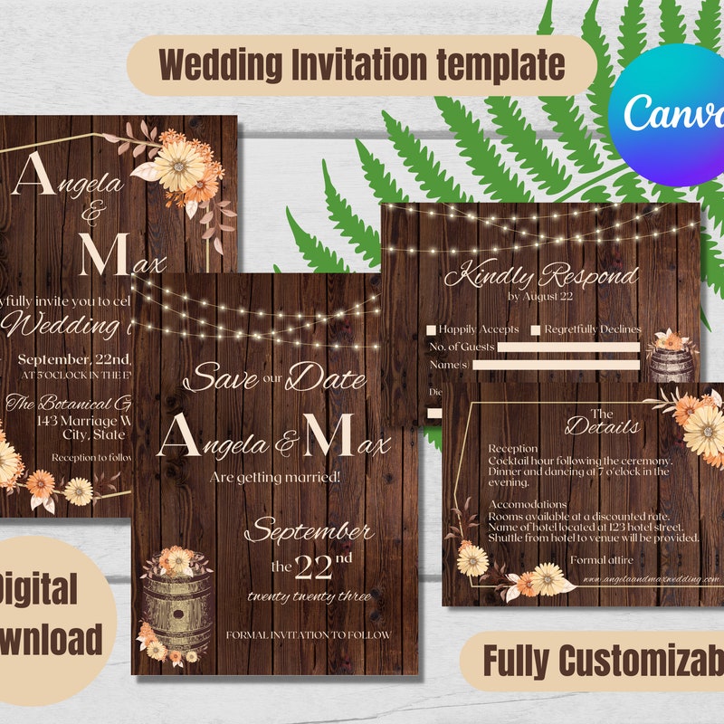 Rustic Wedding Invitation - Etsy