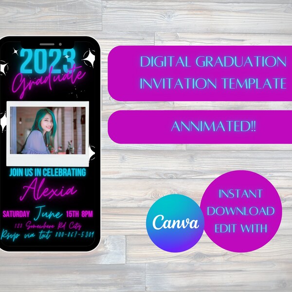 Animated Graduation Invitations - Etsy