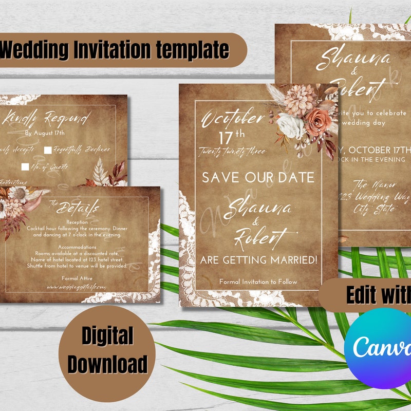 Rustic Wedding Invitation - Etsy