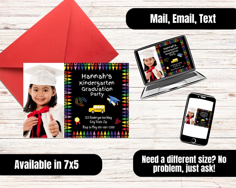 Kindergarten Graduation Party Invitation, Preschool Graduation ...
