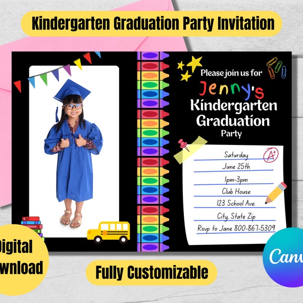 Graduation Invitation Template Editable - Etsy