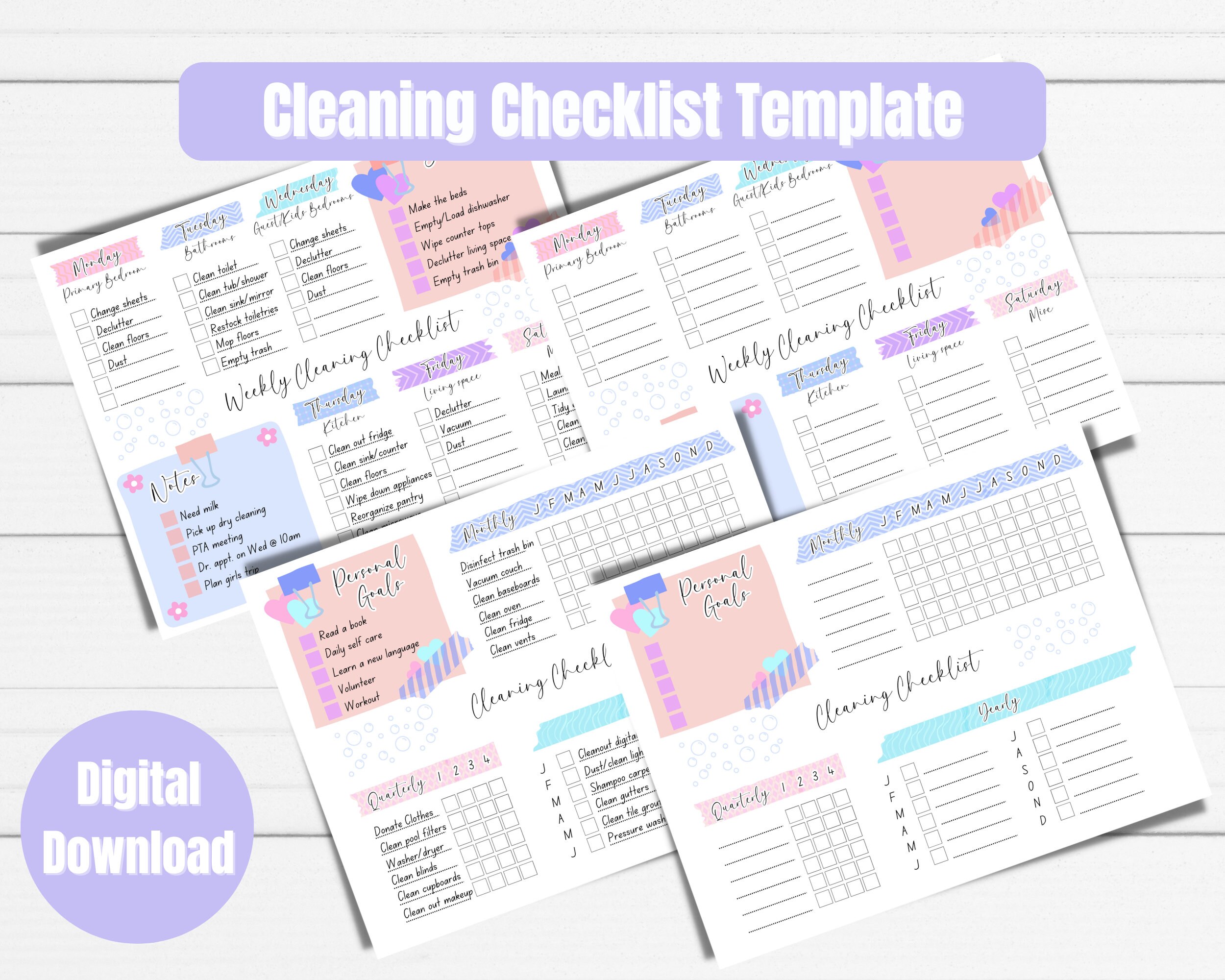 Cleaning Schedule Cleaning Checklist, Cleaning Checklist Template ...