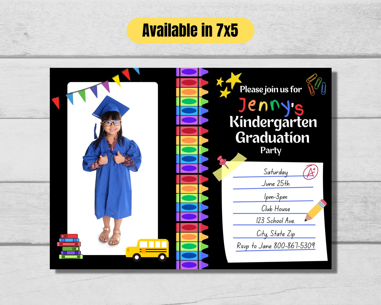 Kindergarten Graduation Party Invitation, Preschool Graduation ...