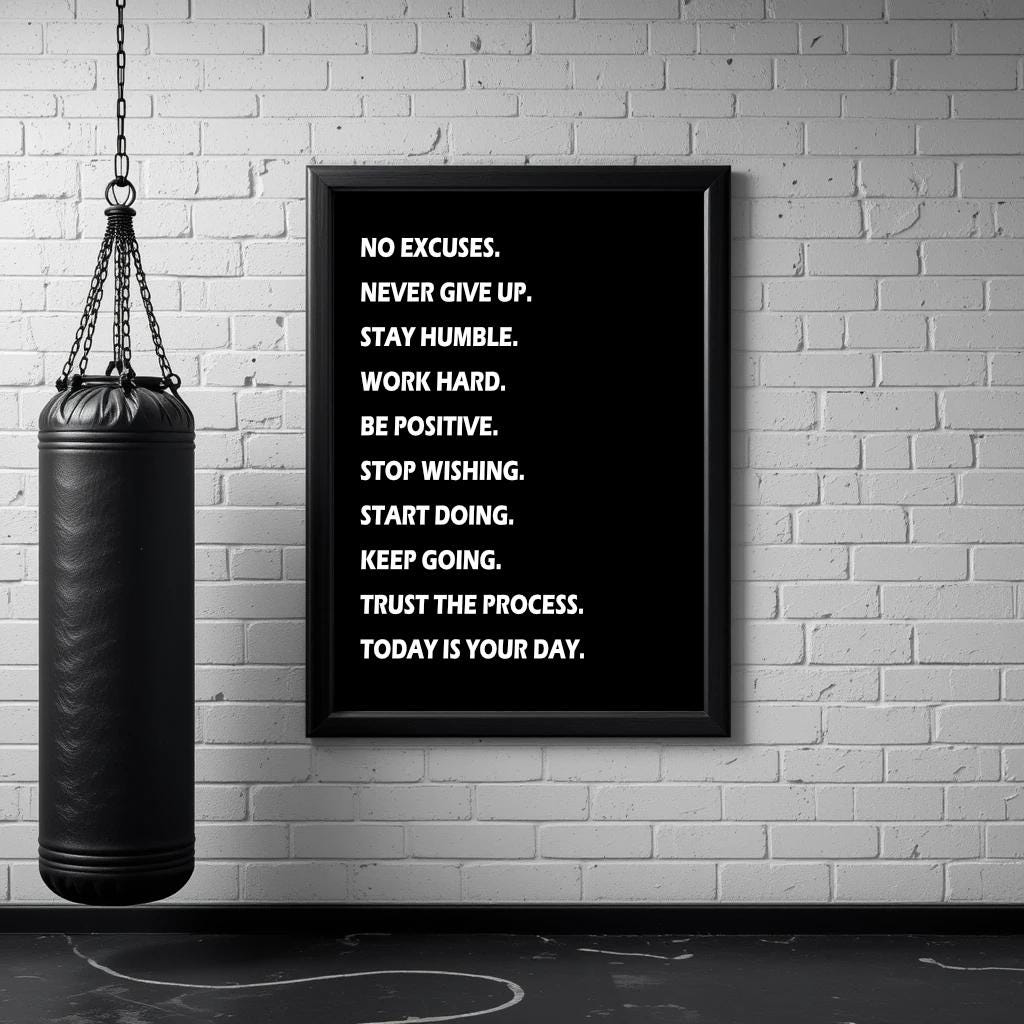 Motivational Canvas - Home Gym Decor - Large Quote Wall Art ...