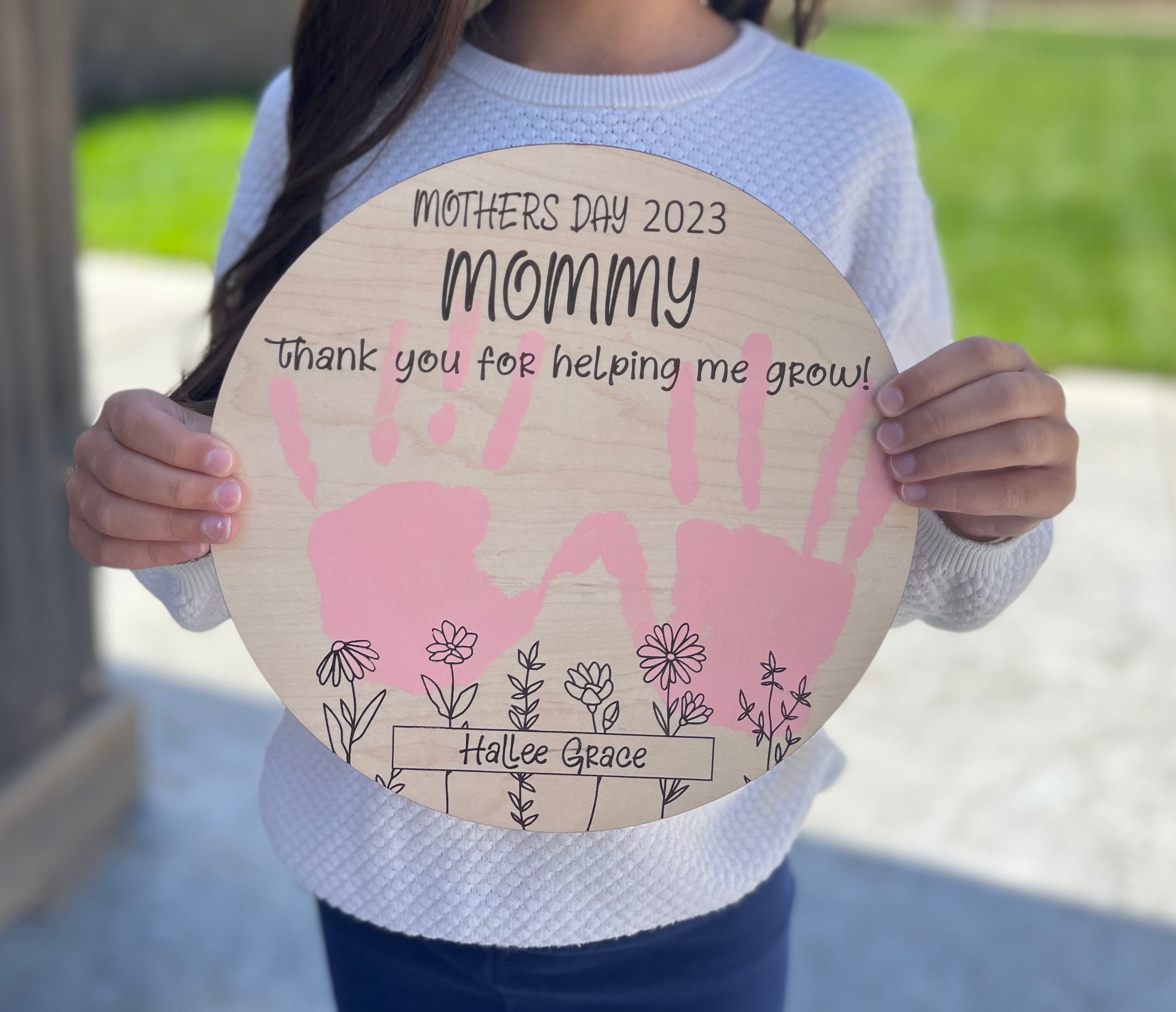 DIY Handprint Sign, Mother’s Day Sign, Gift for Grandma, Mother’s Day ...