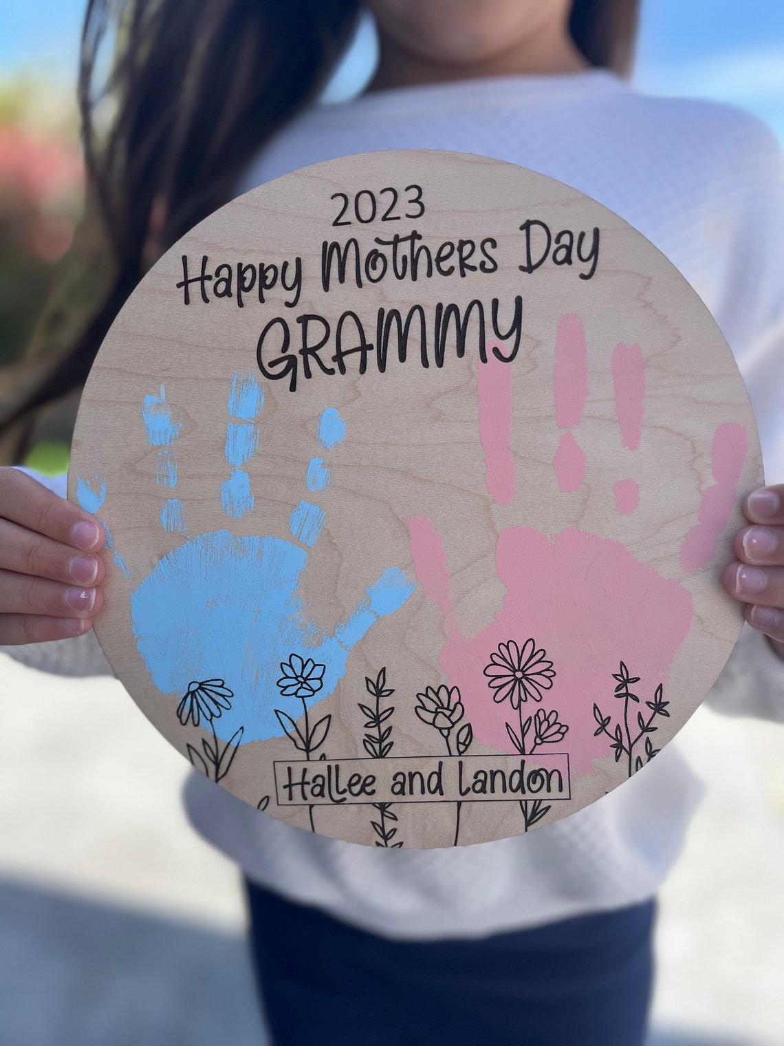 DIY Handprint Sign Mothers Day Sign for Grandma Mothers - Etsy