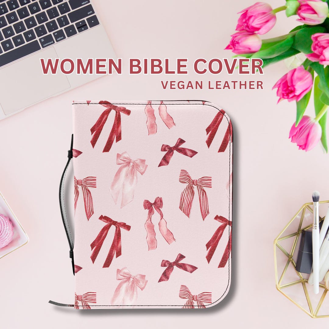 Coquette Bible Cover Women Bible Case Pink Bows Christian Birthday Gift ...