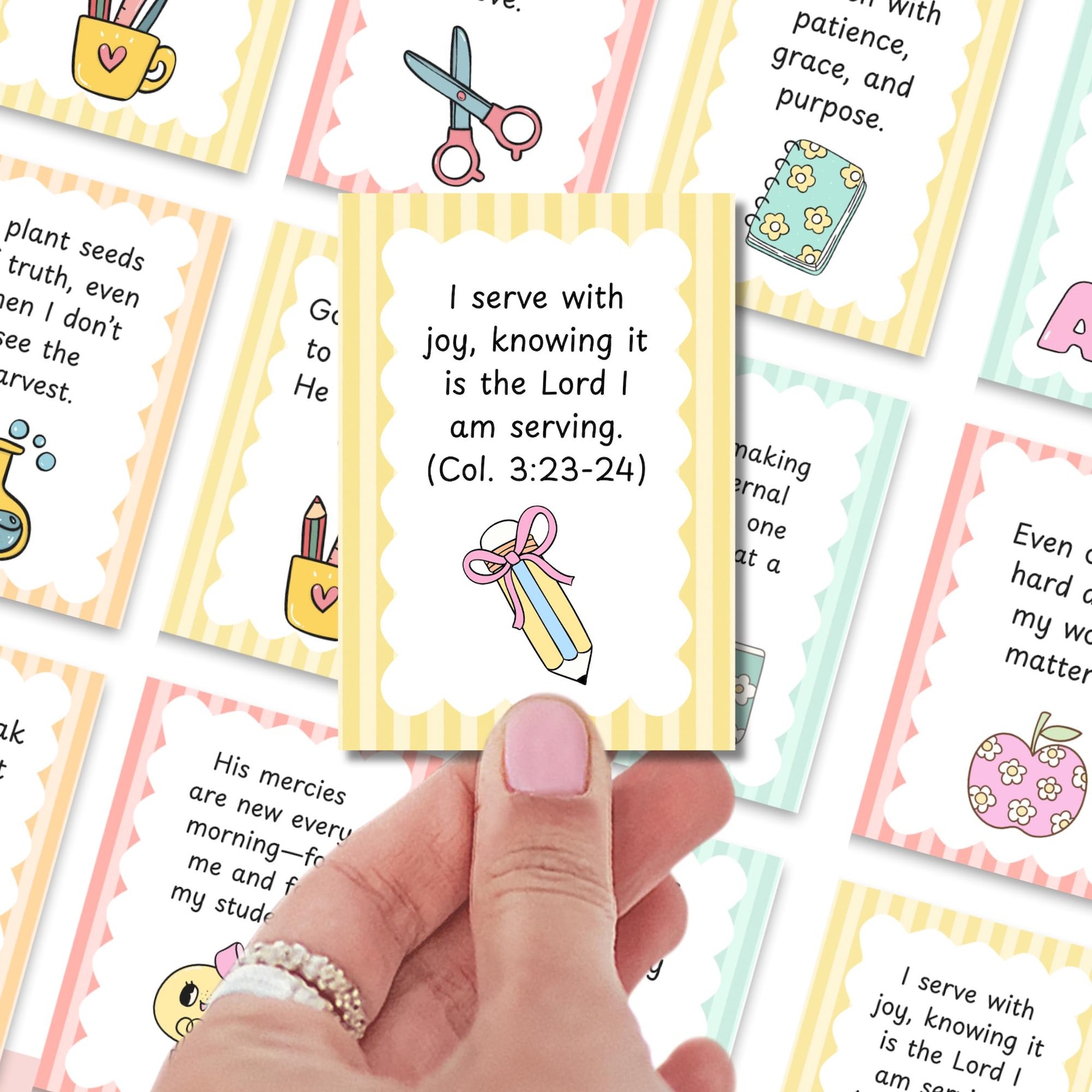 Christian Teacher Affirmation Cards Printable Encouragement Gift for ...