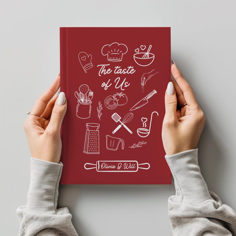 Personalized Name Recipe Book Custom Couple Gift Cooking Journal Blank ...
