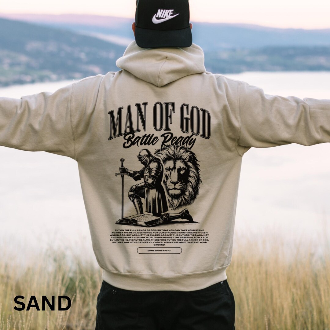 Man of God Christian Hoodie Armor of God Sweatshirt Religious Gift for ...