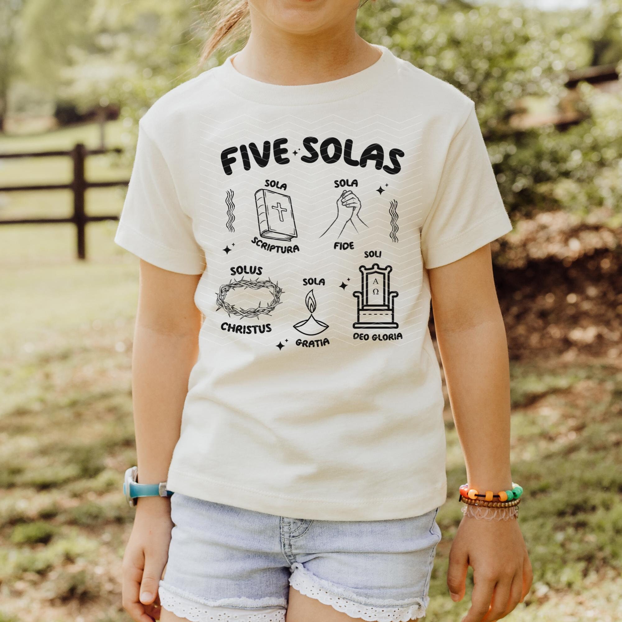 Five Solas Kids Shirt Reformation Day Christian Shirt Sola Scriptura ...