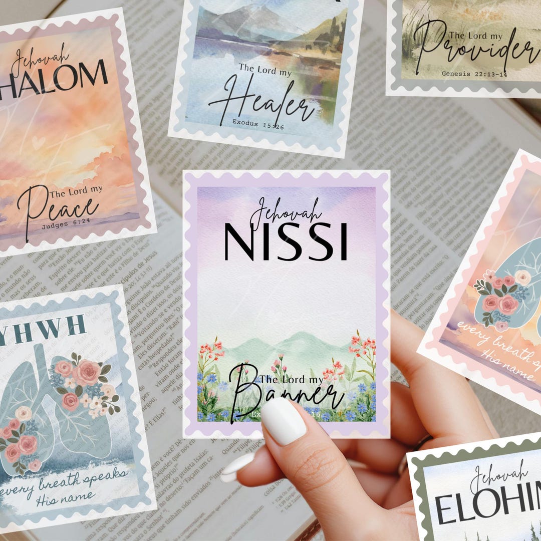 Names of God Stickers Bible Verse Journaling Sticker YHWH Watercolor ...