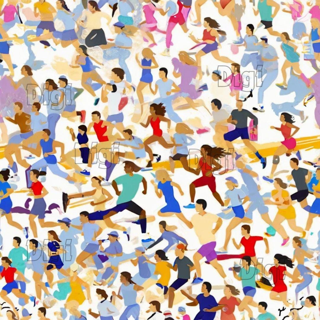 The Run SEAMLESS Digital Pattern Scrapbooking Papers for Planners ...