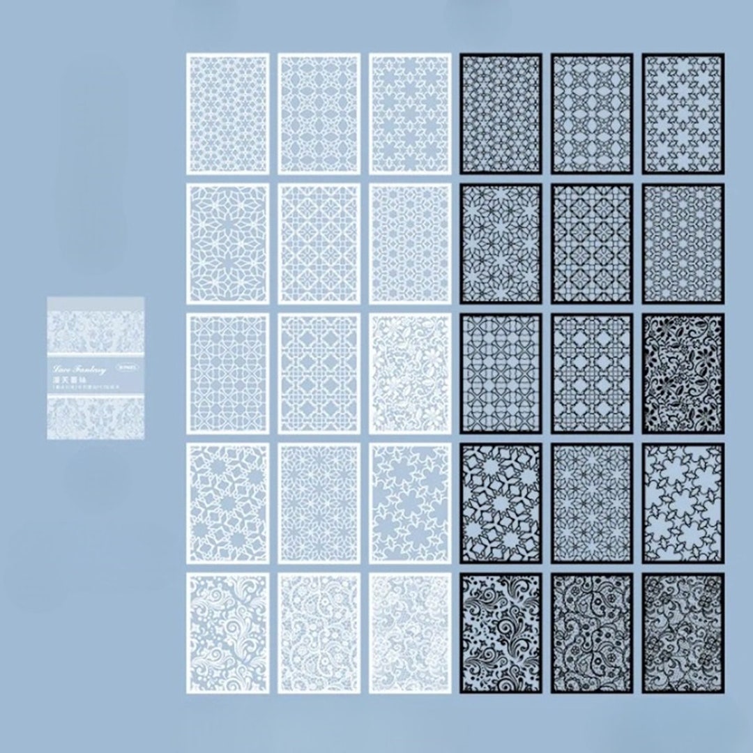 30 Pieces/pack PET Sticker Lace Fantasy Series Vintage Border Pattern ...