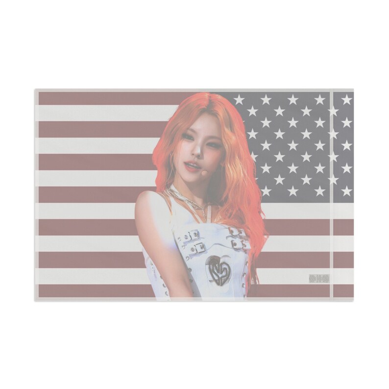 ITZY Yeji Orange Hair American Flag, Itzy Yeji American Tapestry, Itzy ...