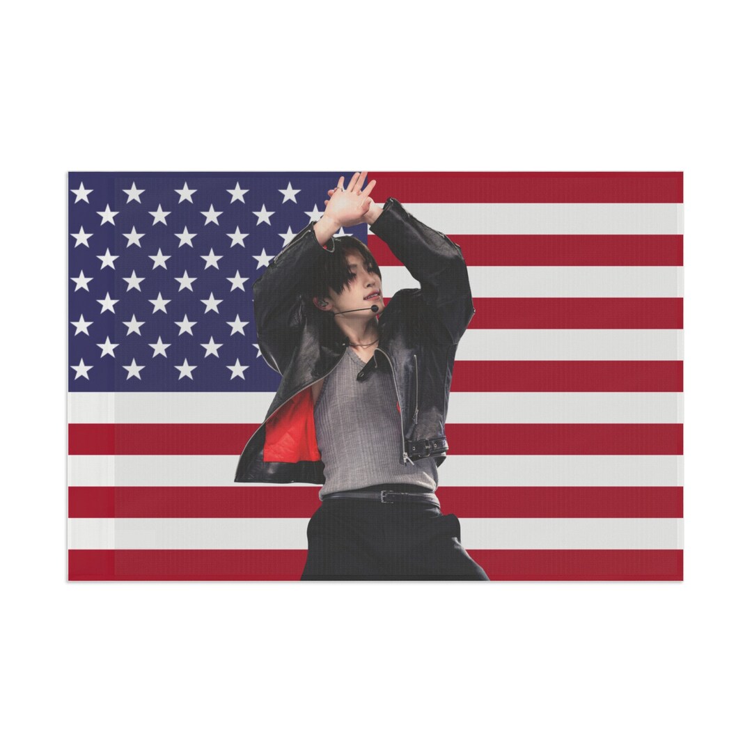 Seventeen Dino Wait American Flag Banner, SVT Dino Kpop American Flag ...