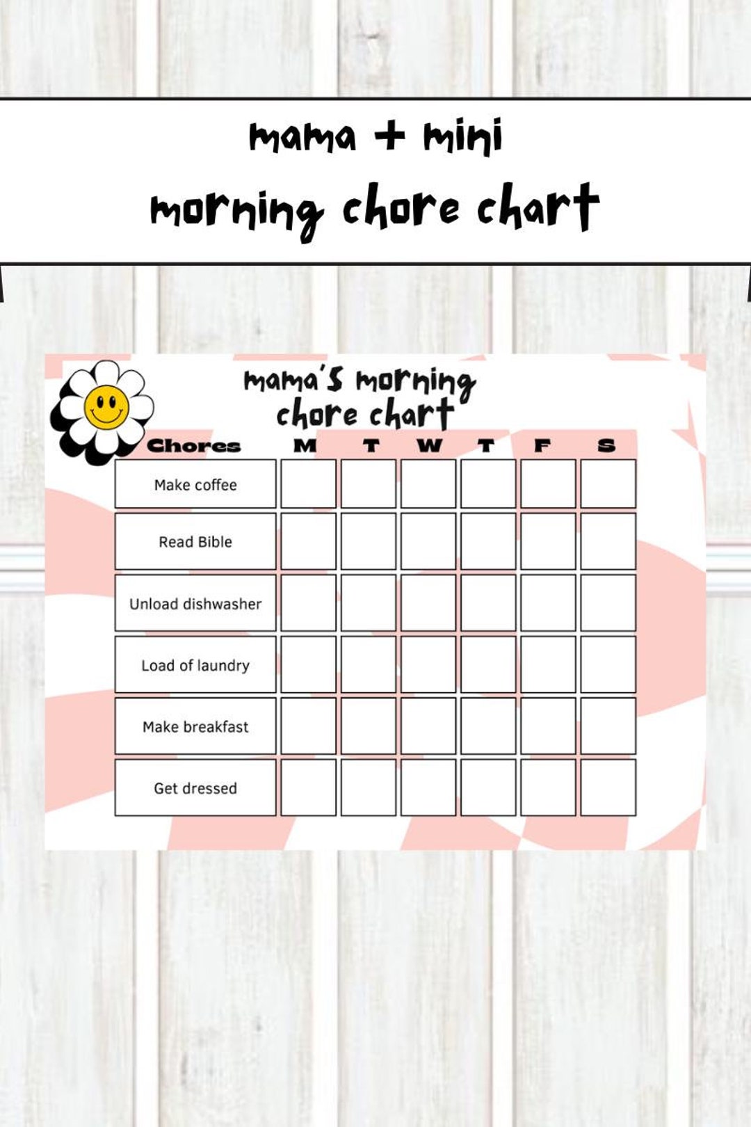 Mama + Mini Morning Chore Chart - Etsy