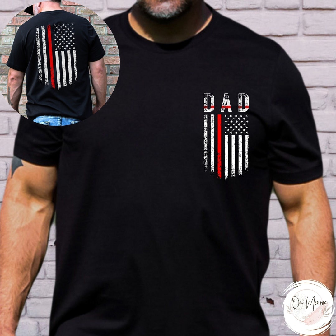 Thin Red Line Dad Shirt, Firefighter Fathers Day Gift, Firefighter Wife ...