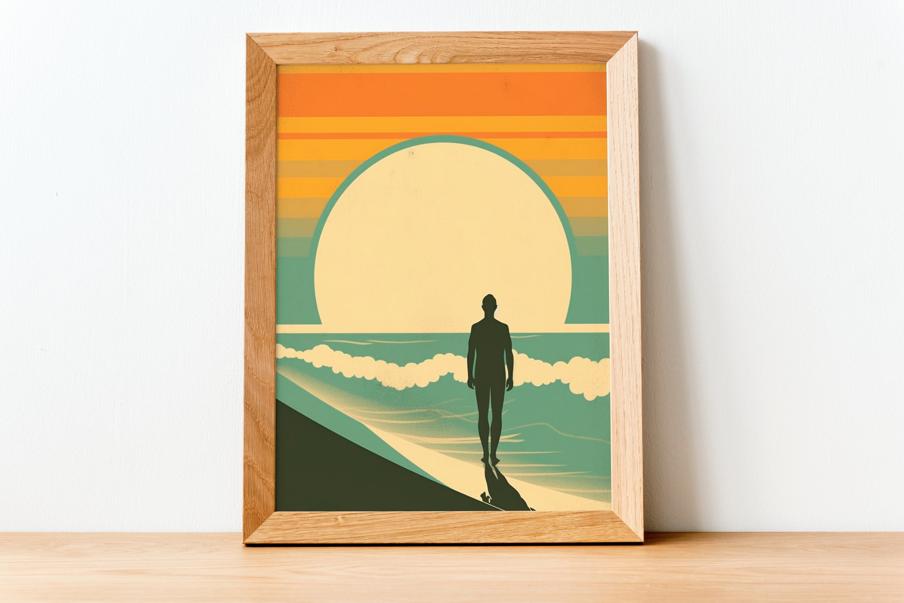 4-set Surf Wall Art, Surf Poster, Surf Print, Vintage Surf Poster ...