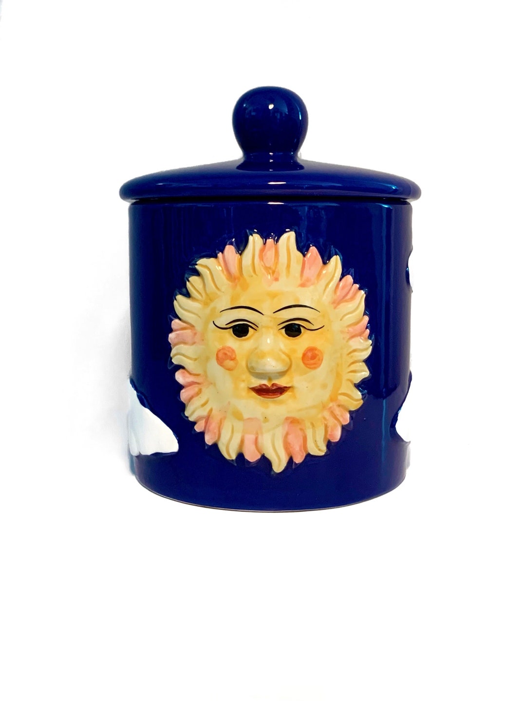 Vintage Celestial Cookie Jar | Moon Cookie Jar | Sun and Stars ...