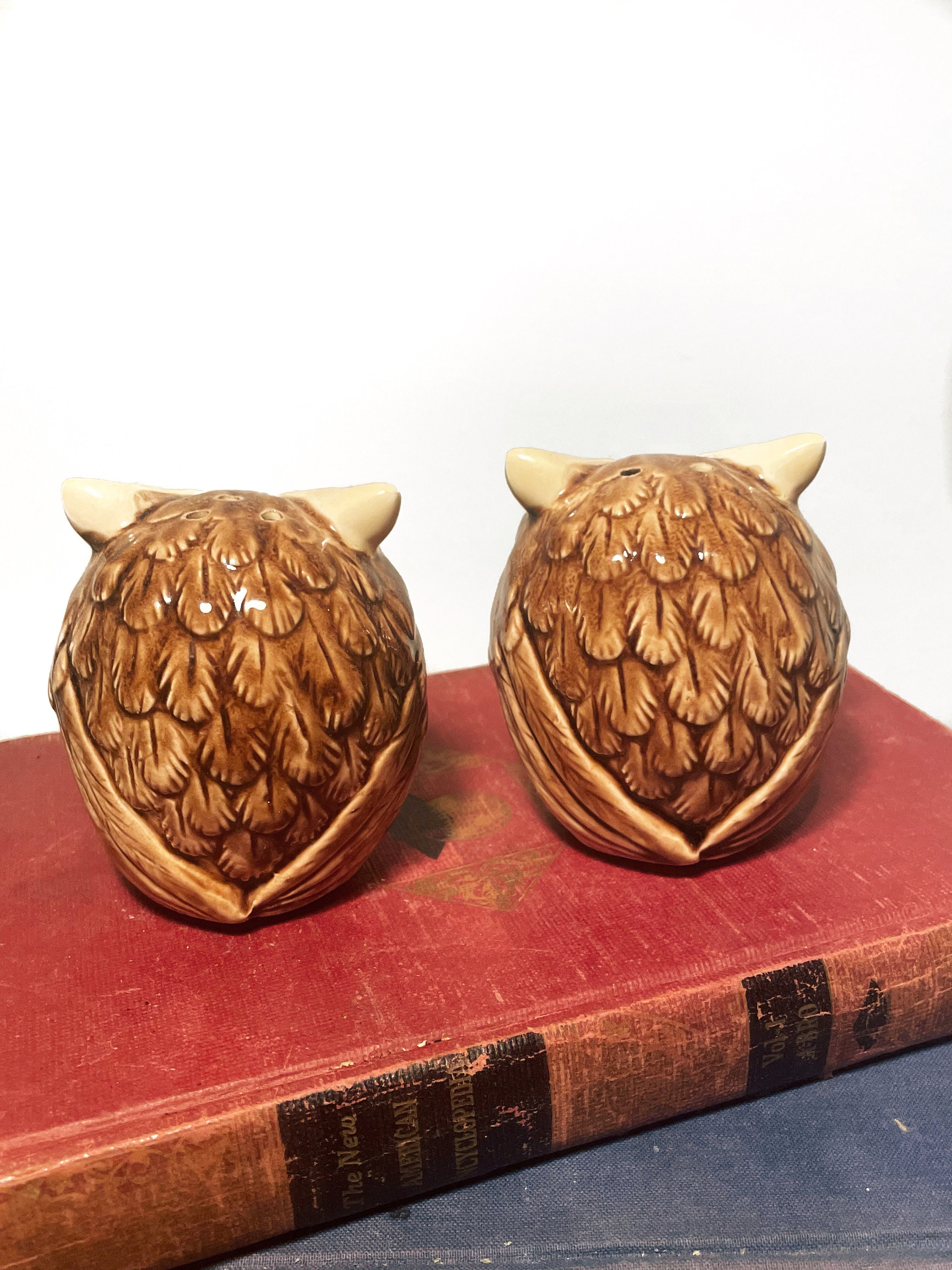 Kitsch Enesco Owl Kitchen Set Japan Vintage Ceramics 1980s Salt ...