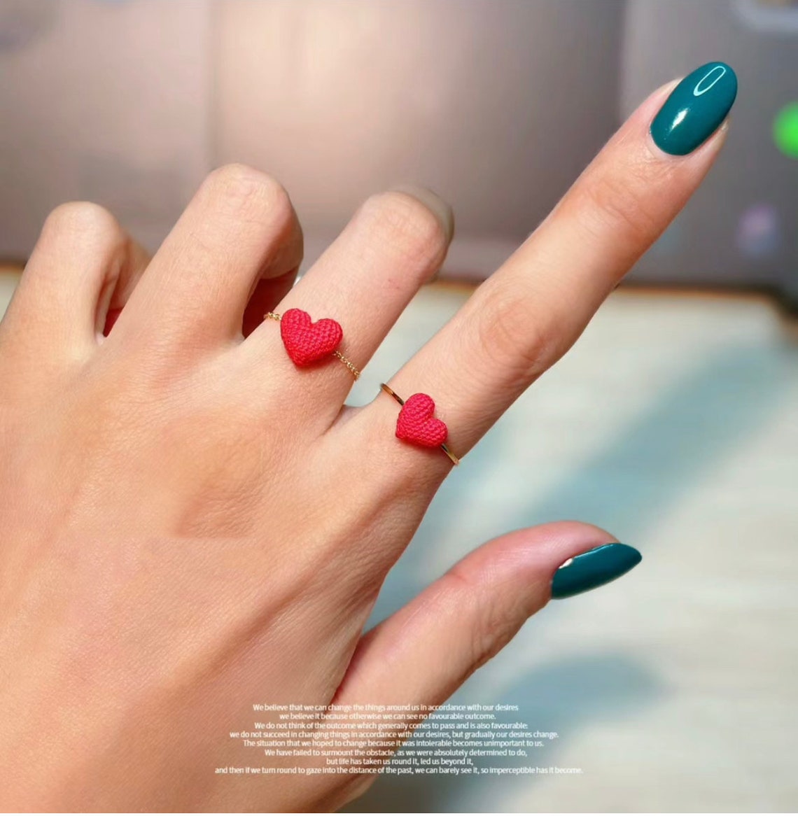 Heart Ring . Mico Crochet Ring . Handmade Gift for Her - Etsy