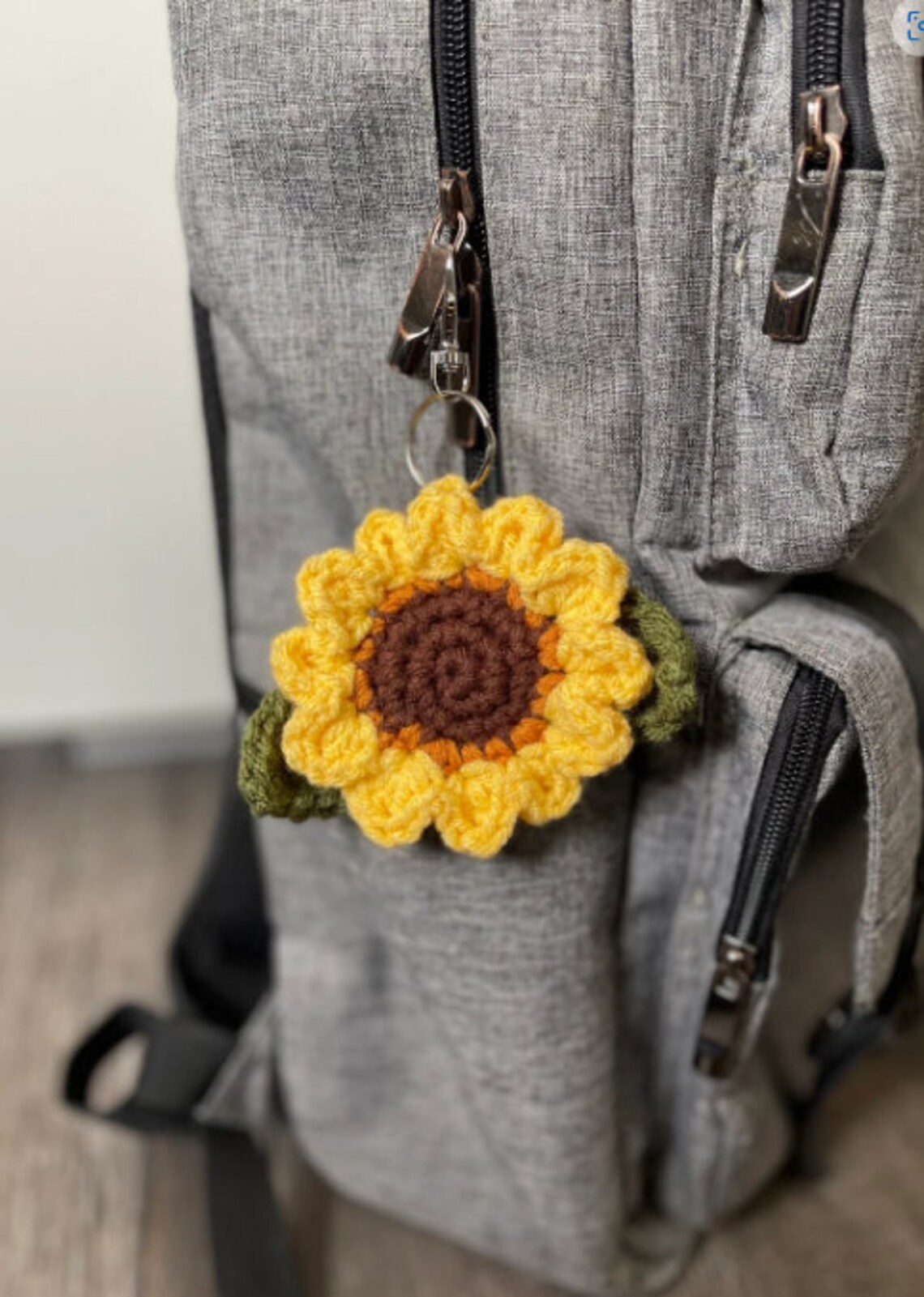 Handmade Crochet Amigurumi Sunflower Keychain Keyring Bag - Etsy
