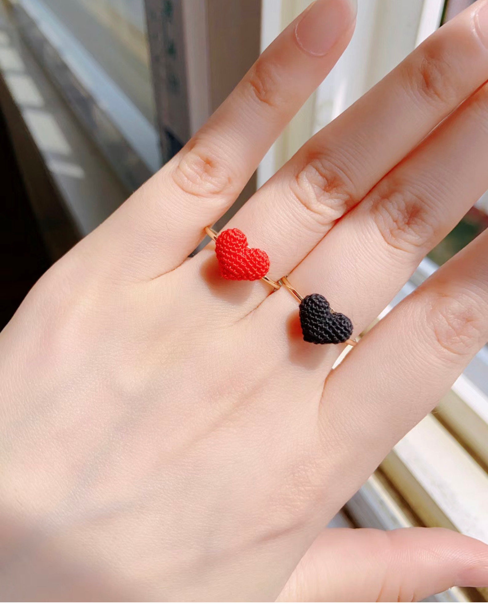 Heart Ring . Mico Crochet Ring . Handmade Gift for Her - Etsy