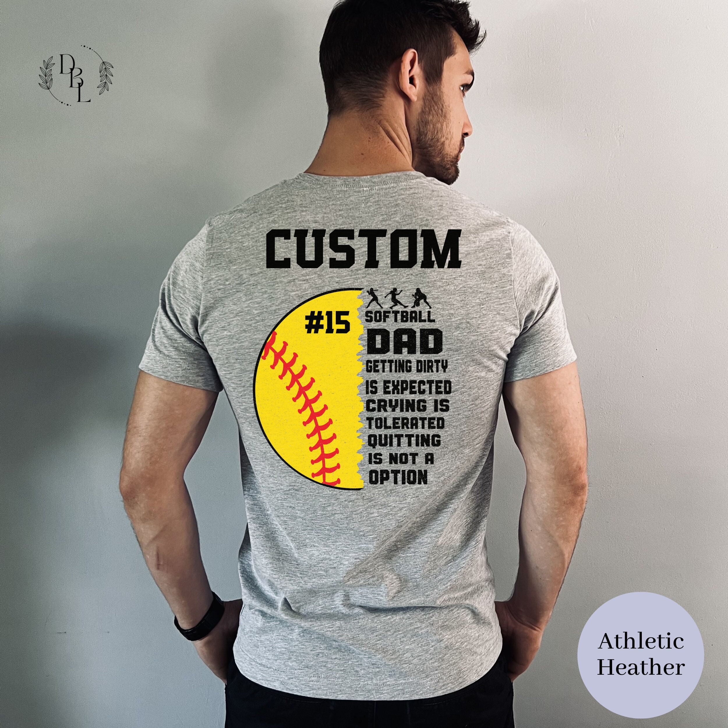 Custom Softball Dad T-shirt, Unisex Tee, Softball Dad Shirt, Softball Dad Gift, Fathers Day ...