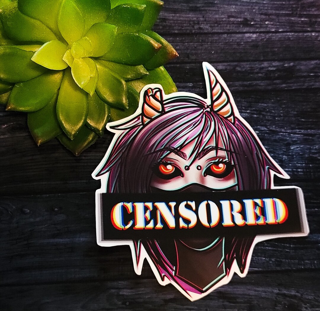 Censored Demon Tattoo Flash Inspired Sticker - Etsy