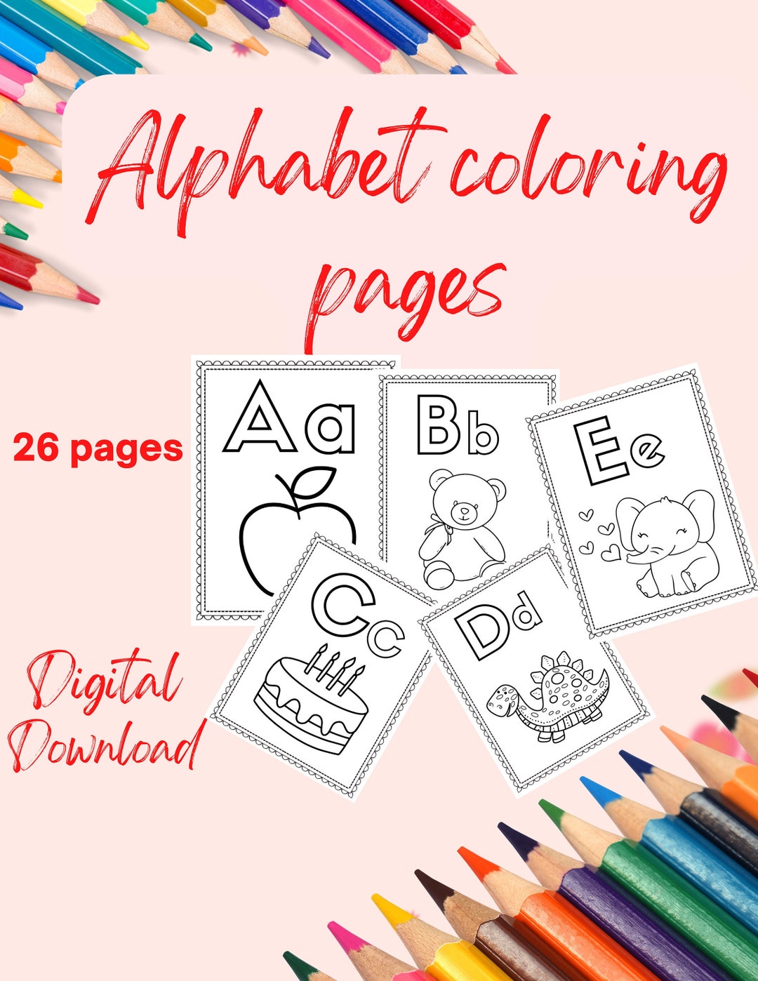 Printable Coloring Pages for Kids, Alphabet Coloring Book, Kids ...