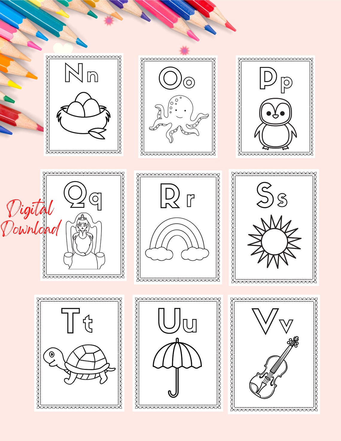 Printable Coloring Pages for Kids, Alphabet Coloring Book, Kids ...