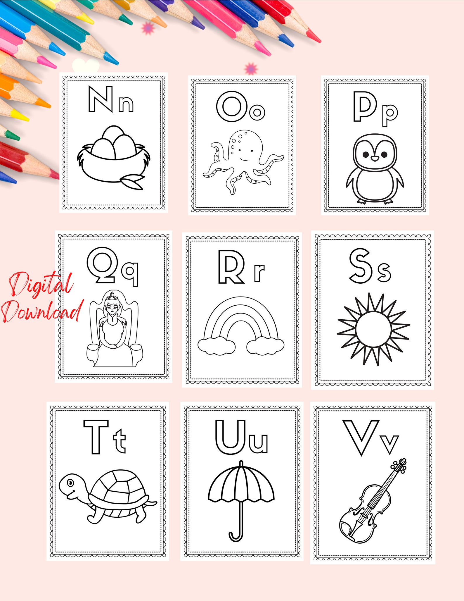 Printable Coloring Pages for Kids, Alphabet Coloring Book, Kids ...