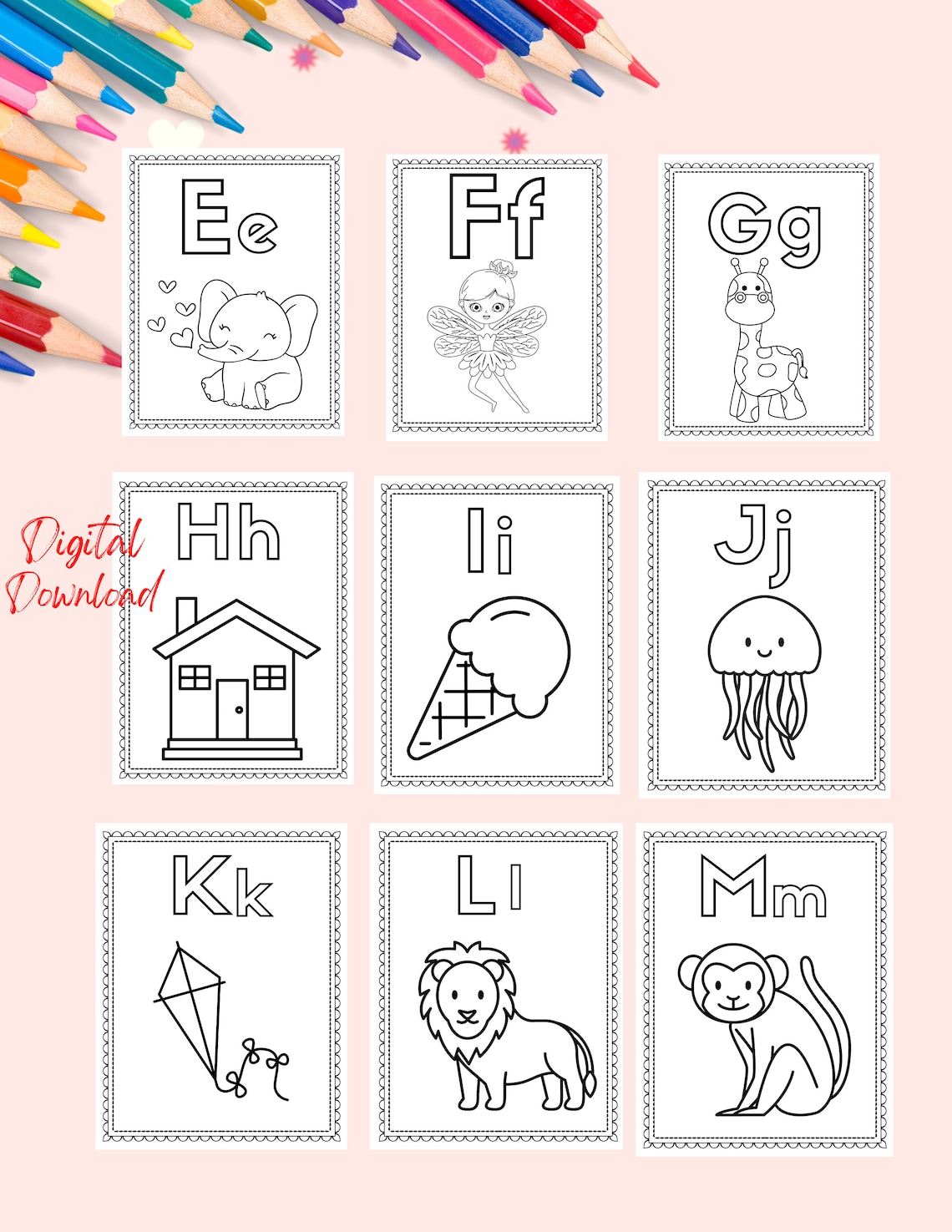 Printable Coloring Pages for Kids, Alphabet Coloring Book, Kids ...