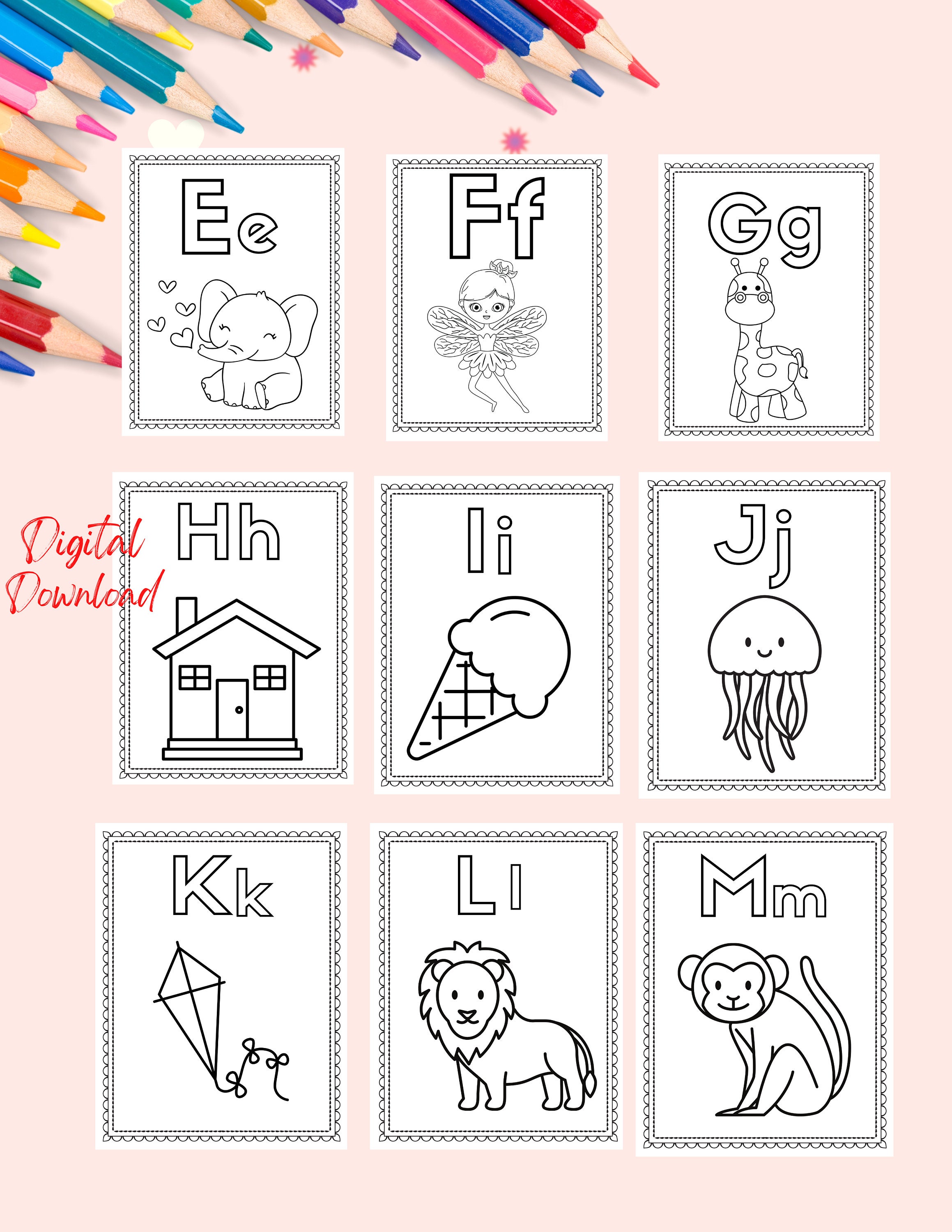 Printable Coloring Pages for Kids, Alphabet Coloring Book, Kids ...