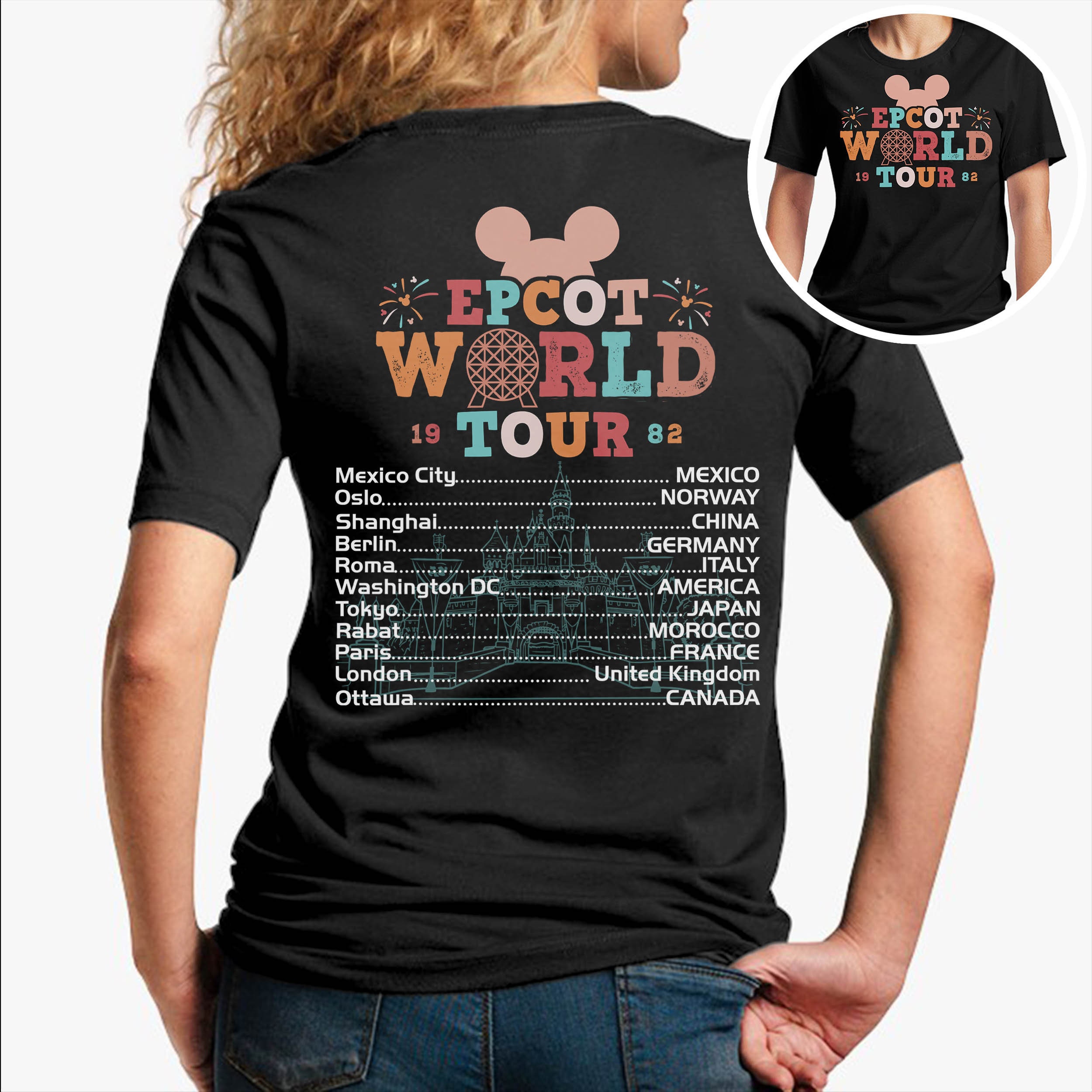 Disney Epcot World Tour Shirt, Retro Disney Epcot Shirt, Mickey And ...