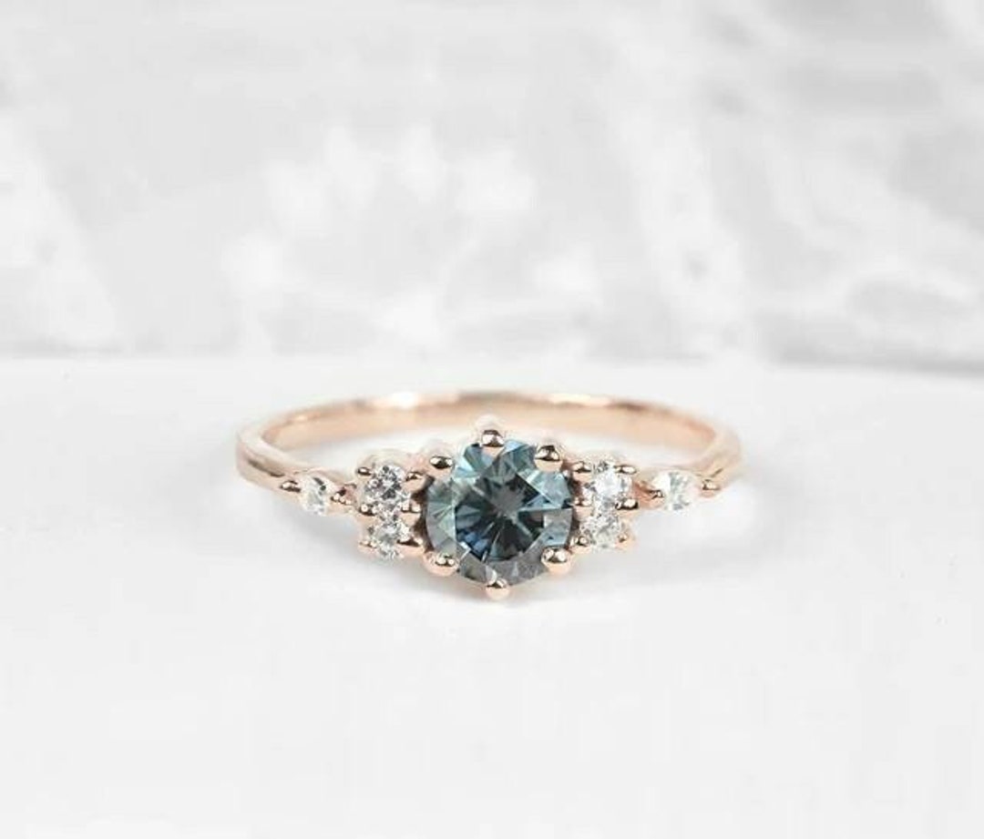 Teal Montana Sapphire Engagement Ring
