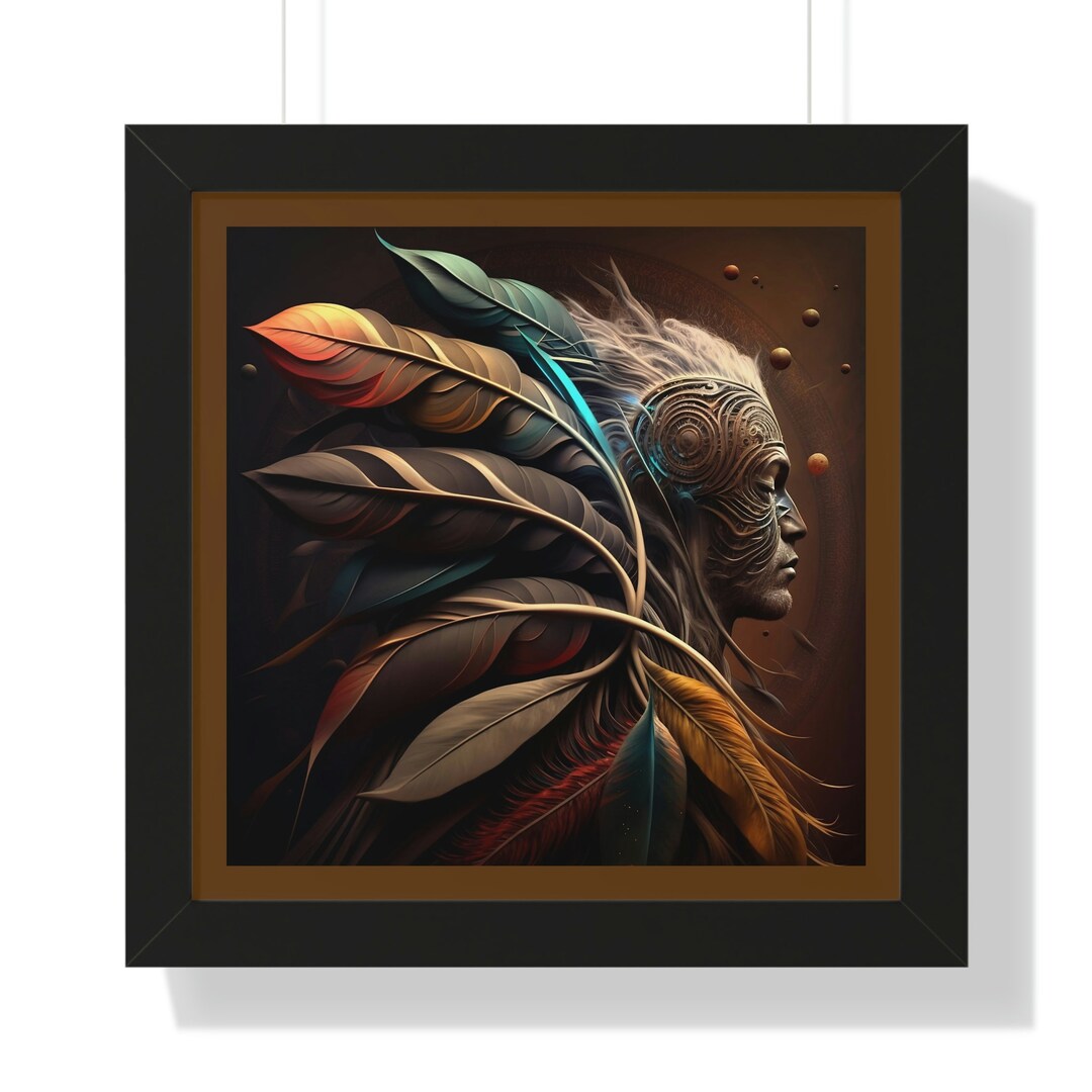 Native American, Digital Art, Abstract, Framed Poster, Horizontal - Etsy