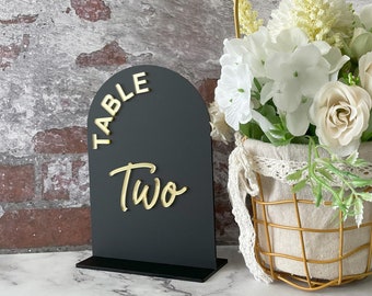 Modern Table Numbers Matte Black Acrylic Table Numbers Black Wedding ...