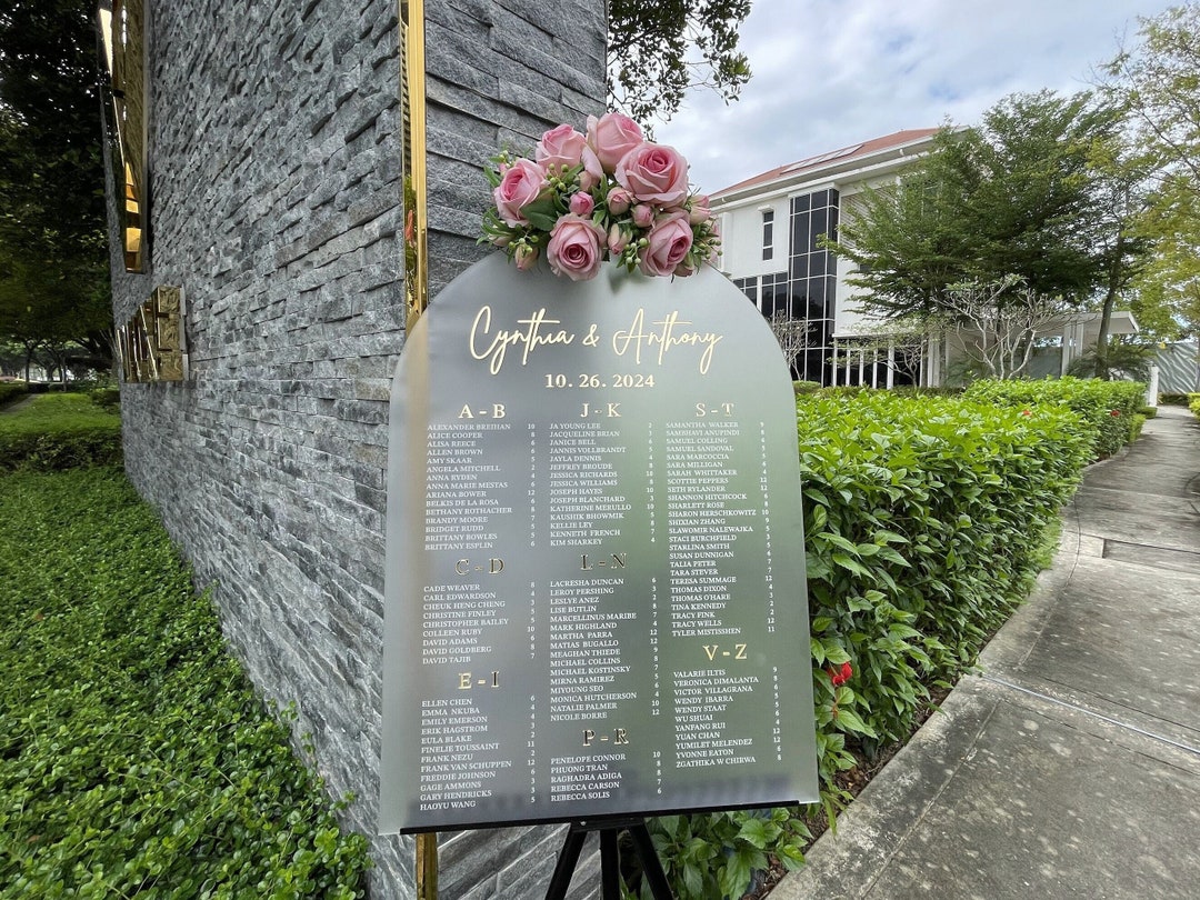 Arch Wedding Seating Chart Sign - Acrylic Seating Chart - Table Seating ...