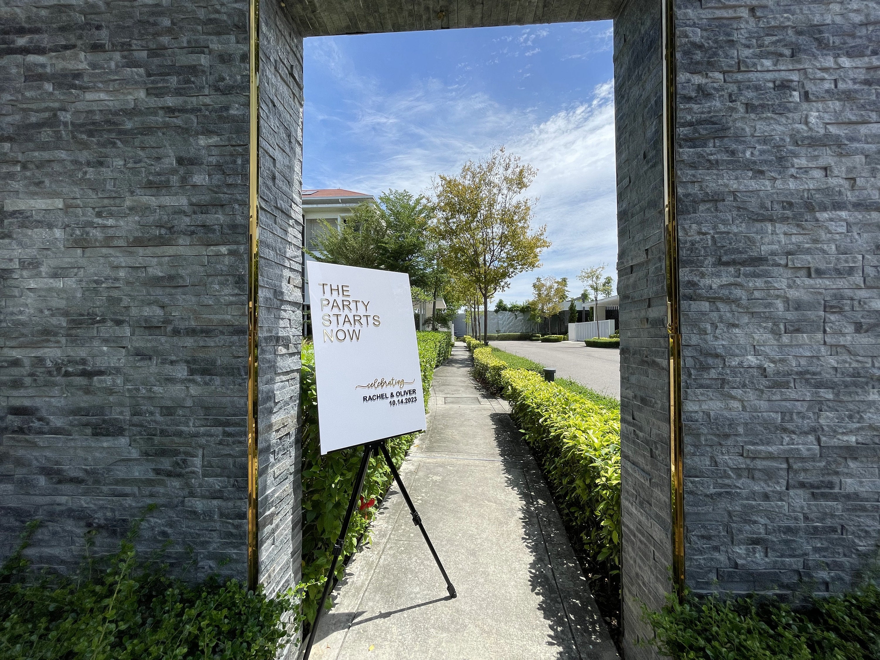 The Party Starts Now Acrylic Wedding Sign With Gold Mirror - Etsy