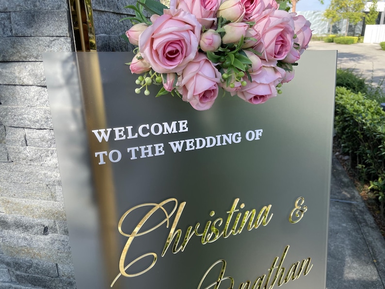 Frosted Acrylic Wedding Welcome Sign - Elegant Wedding Reception Decor ...
