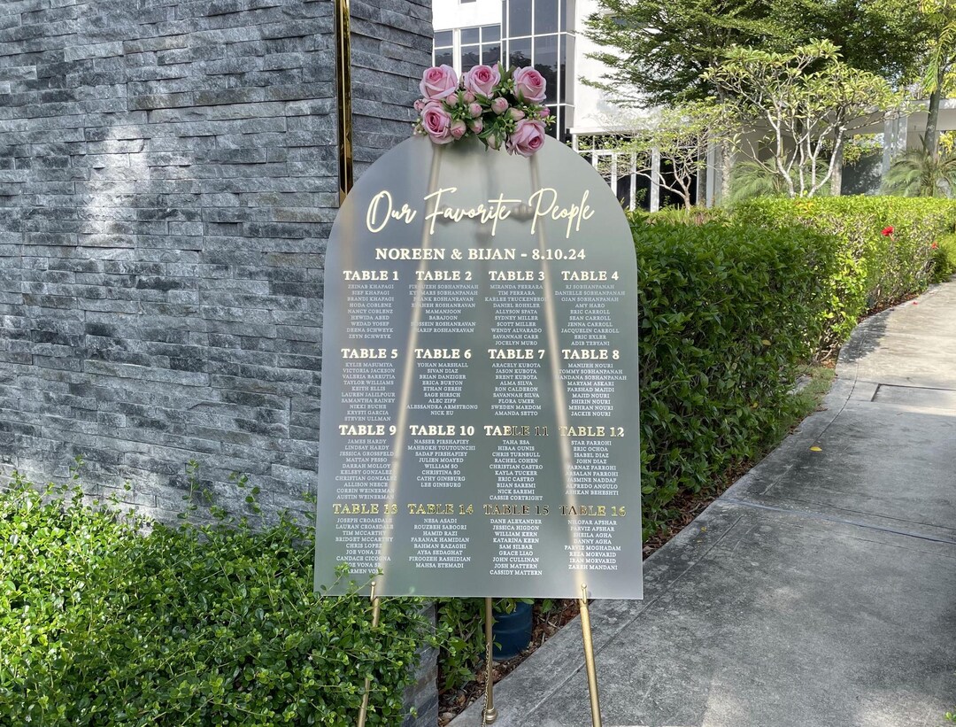 Acrylic Seating Chart - Table Seating Chart for Wedding - Table Number ...