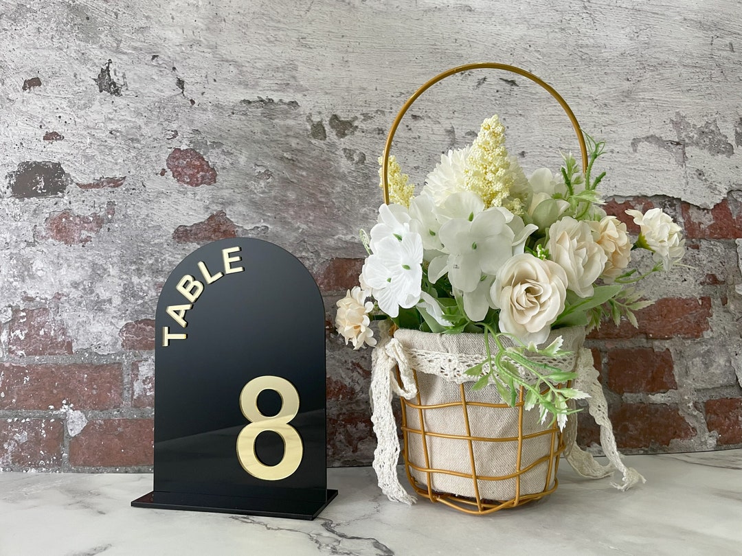 Modern Table Numbers - Matte Black Acrylic Table Numbers - Black ...