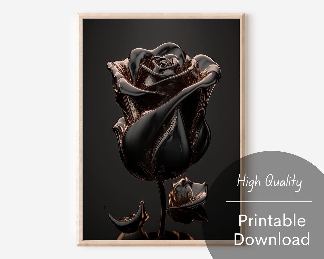 Black Glass Rose Digital Illustration Download High Resolution Gothic ...