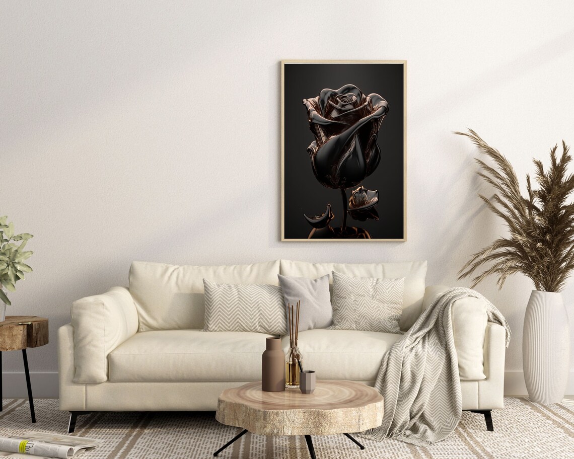 Black Glass Rose Digital Illustration Download High Resolution Gothic ...